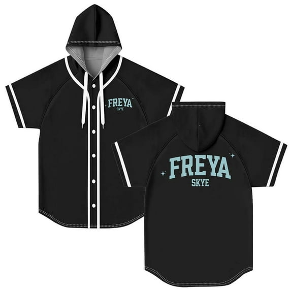 Freya Skye Merch Hooded Baseball Jersey Short Sleeve Shirt Women Men ...