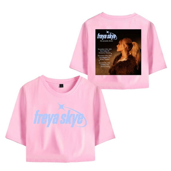 Freya Skye Merch Live Shows Date Print Crop T-Shirt – Women’s Short Sleeve Tee, Casual ...