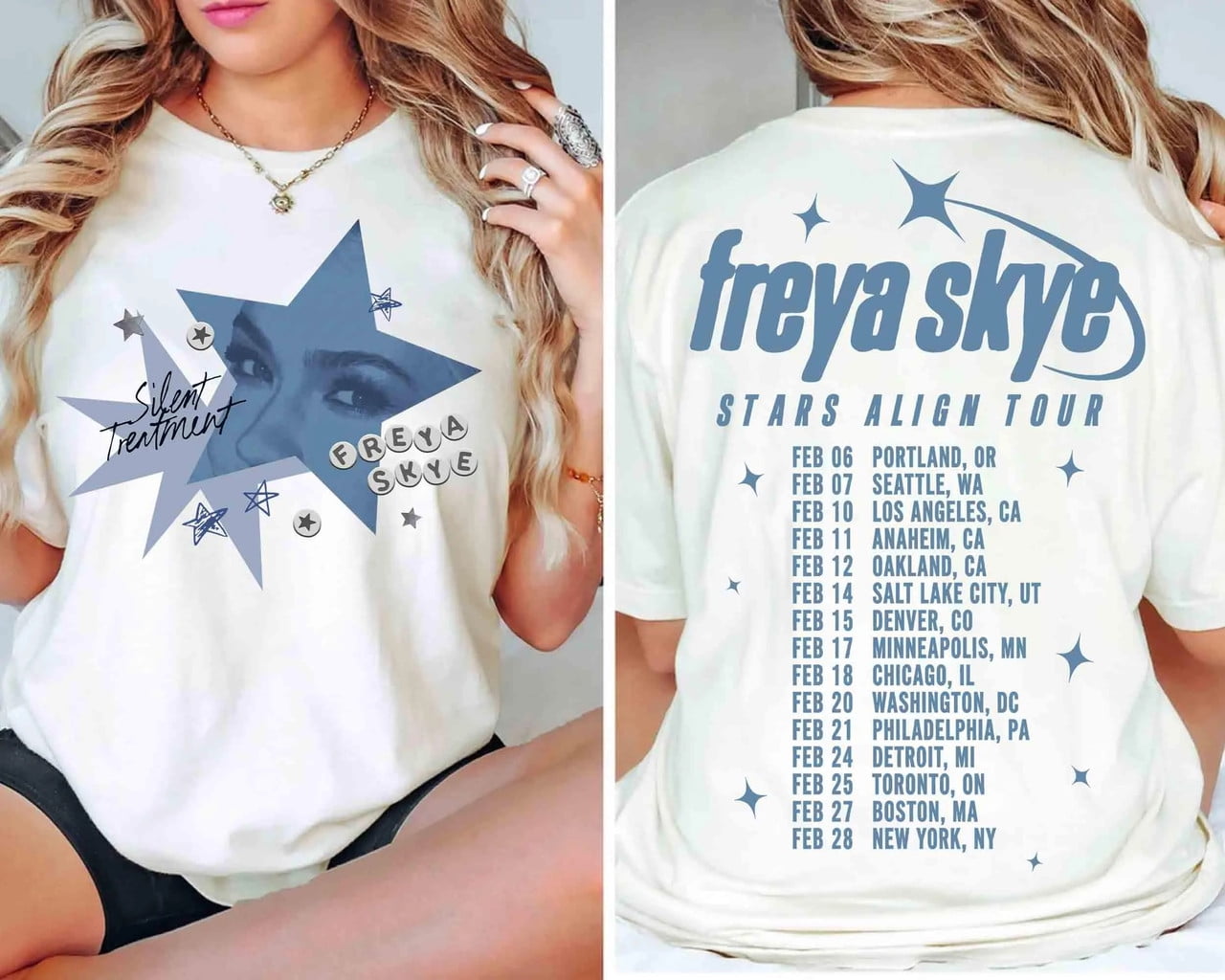 Freya Skye Music Tour T-Shirt | 2-Sided Silent Treatment Concert ...