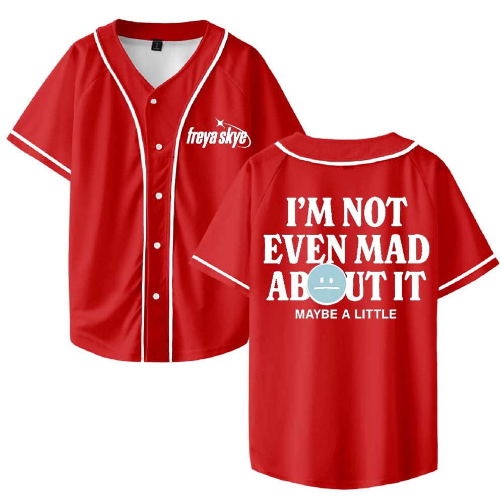 Freya Skye Not Even Mad About It Baseball Jersey Shirt V-Neck Women Men ...