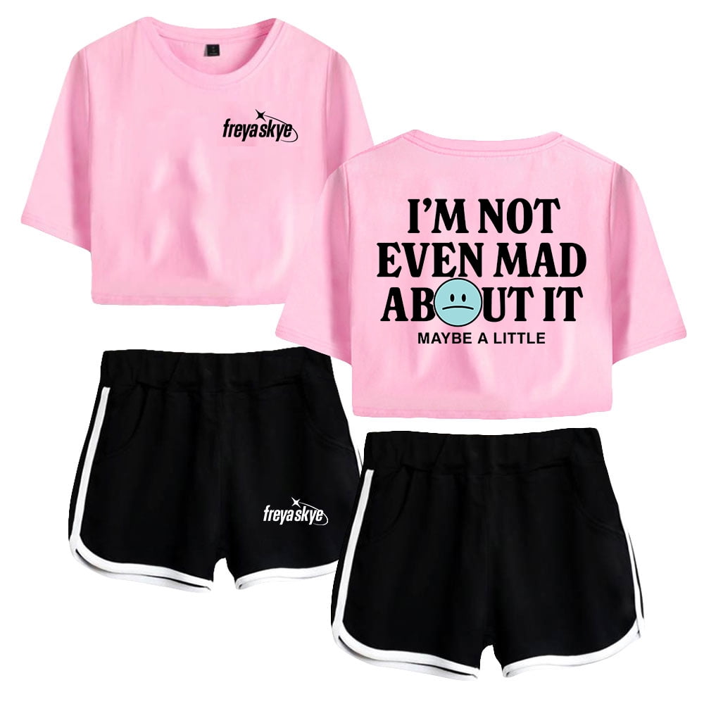 Freya Skye Not Even Mad About It Short Sleeve Crop Top+Shorts Two Piece ...