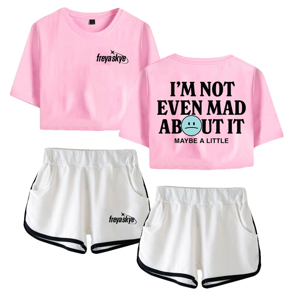 Freya Skye Not Even Mad About It Short Sleeve Crop Top+Shorts Two Piece ...