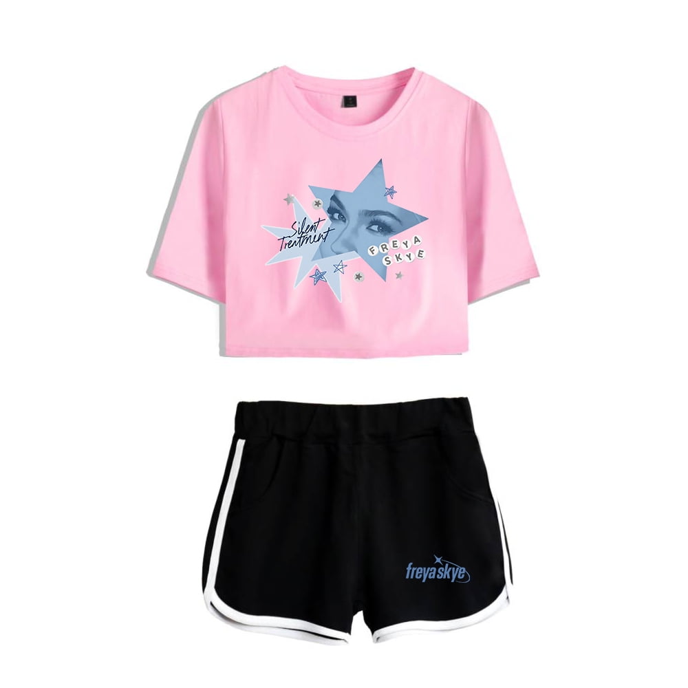 Freya Skye Silent Treatment Merch Short Sleeve Crop Top+Shorts Two ...