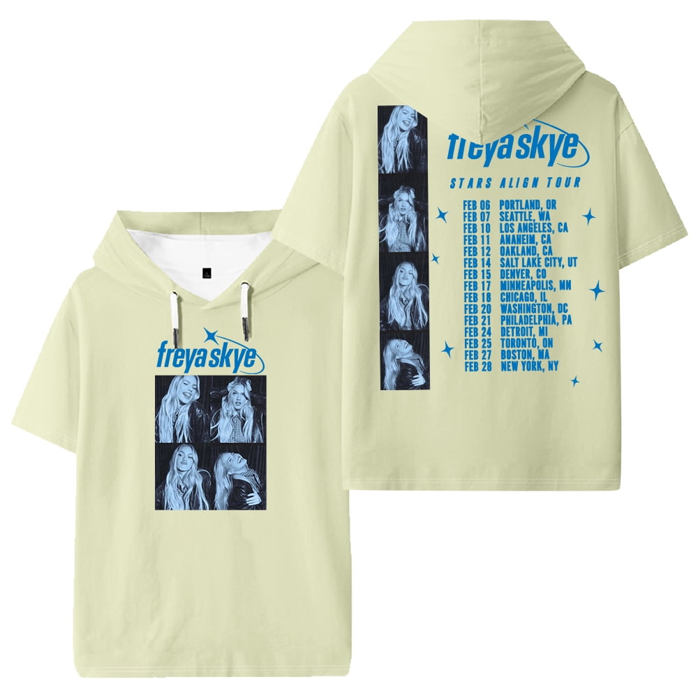 Freya Skye Stars Align Tour 2026 Hooded T-shirt Short Sleeve Tee Men ...