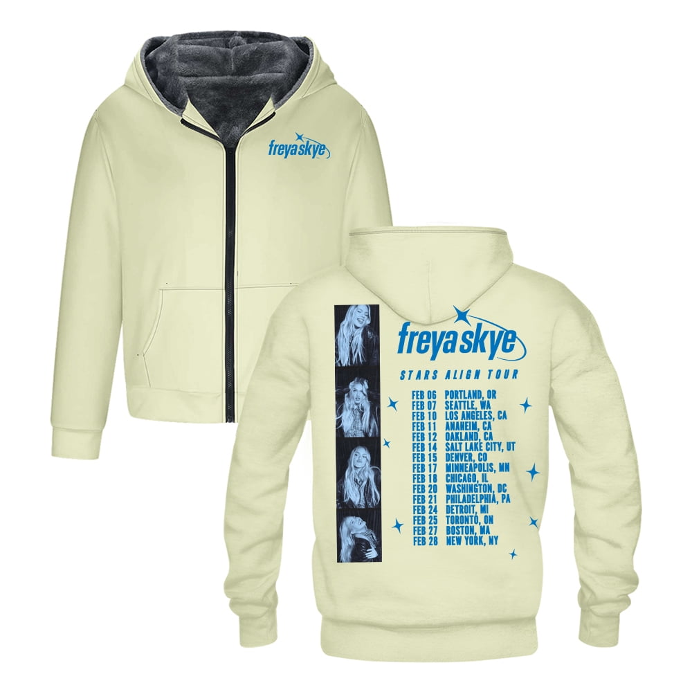 Freya Skye Stars Align Tour 2026 Outerwear Coat Long Sleeve Zipper Hoodie Men Women Winter ...