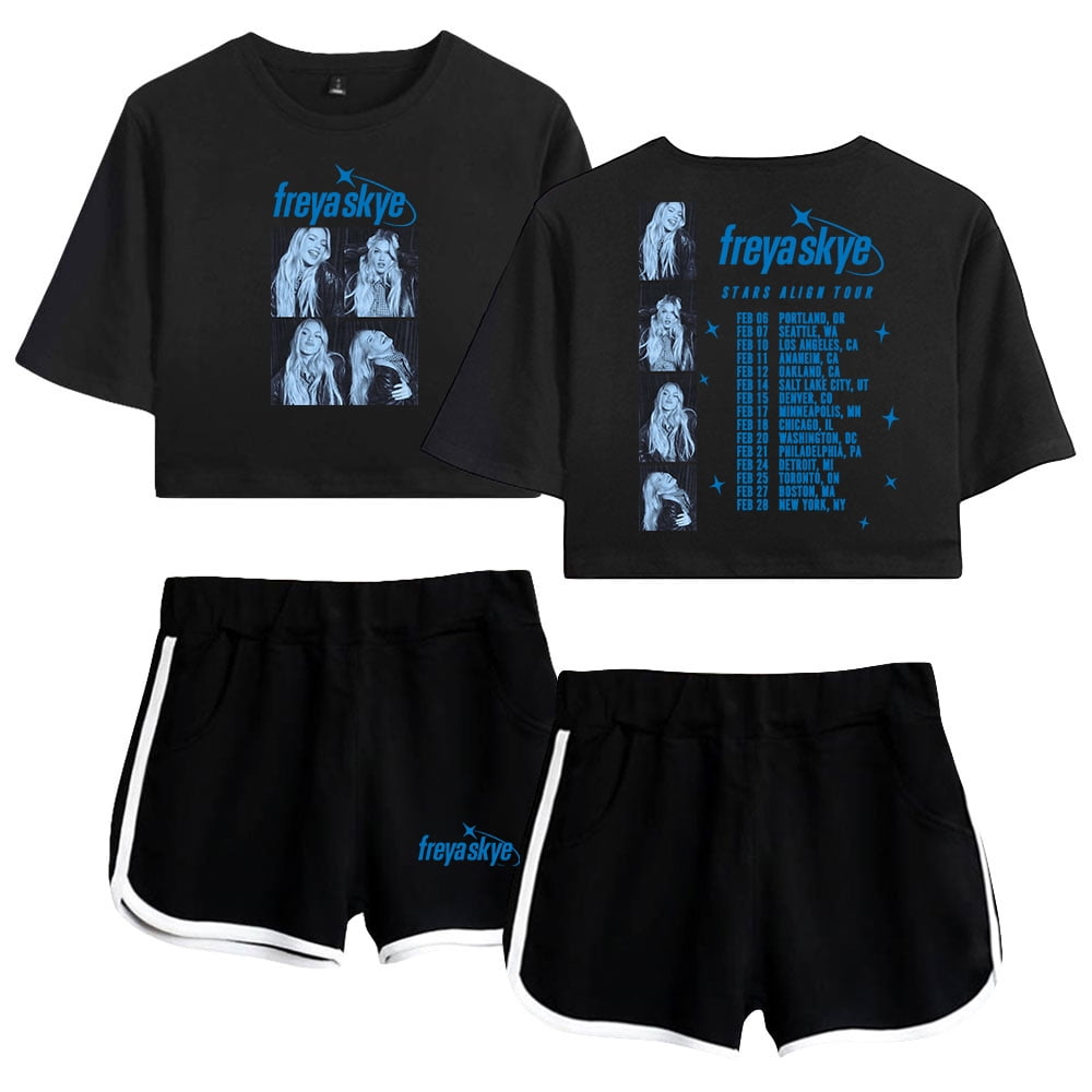 Freya Skye Stars Align Tour 2026 Short Sleeve Crop Top+Shorts Two Piece ...