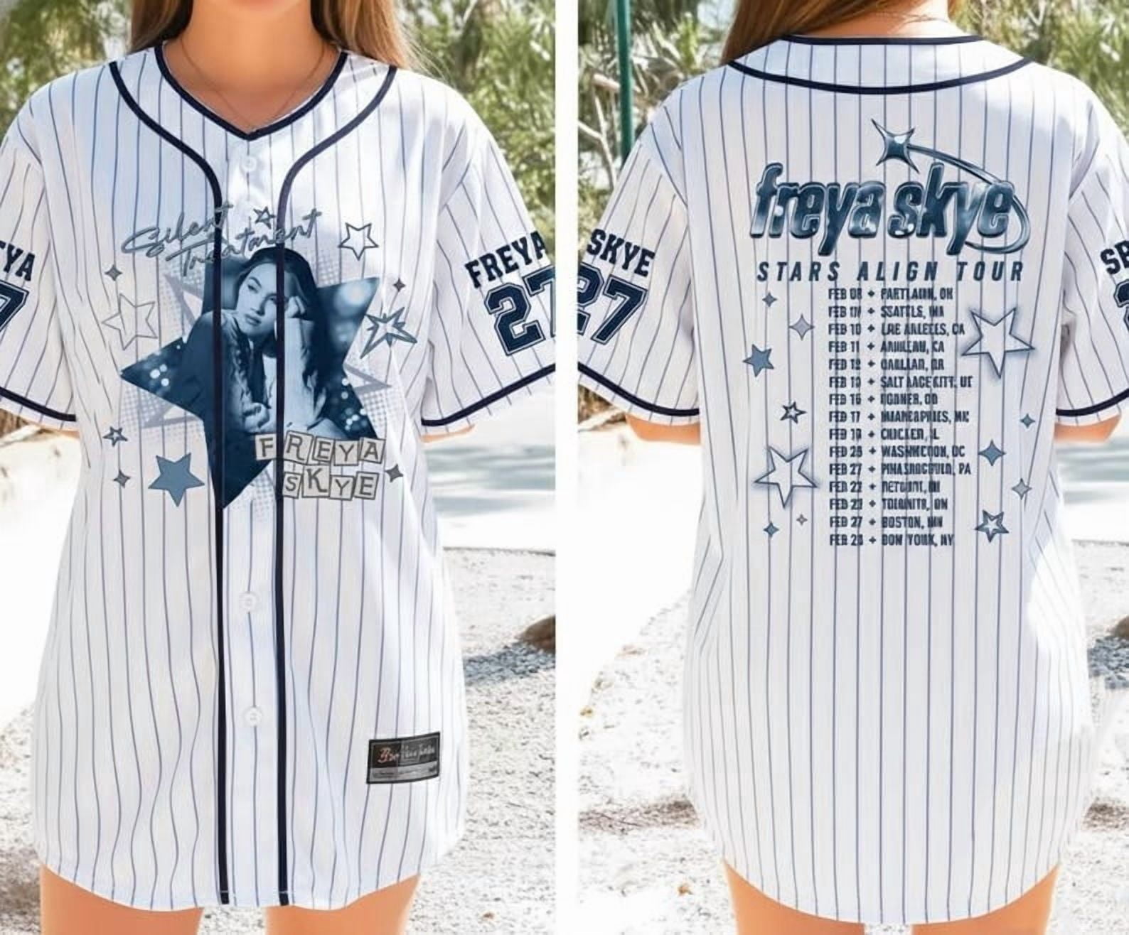 Freya Skye World Tour Baseball Jersey, Worlds Collide Tour Shirt, Stars ...