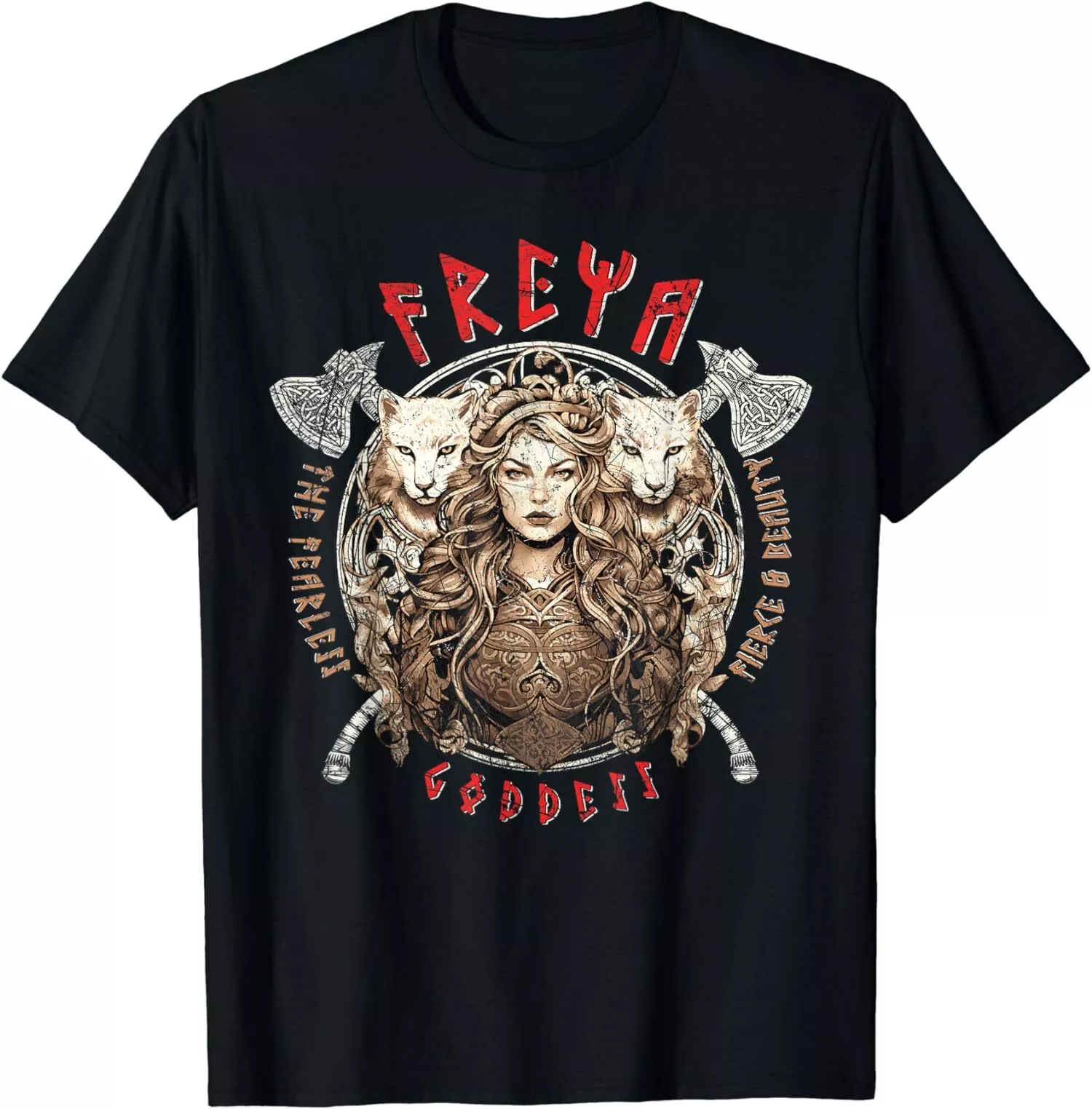 Freya Viking Goddess Freyja Norse Myth Runes Warrior Vintage Shirt ...