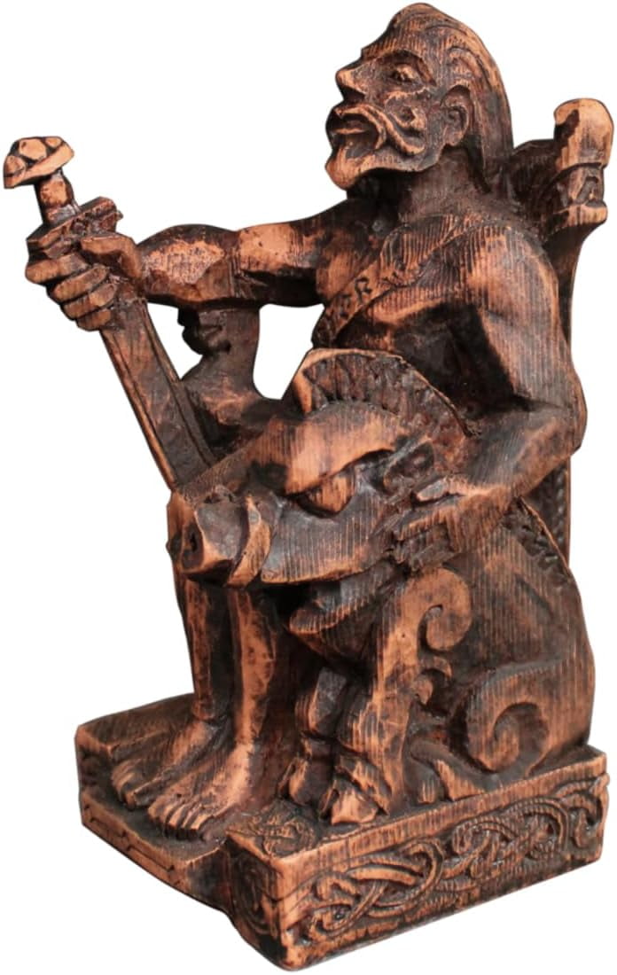 Freyr Statue Norse God of The Sun - Home Figure (Wood Finish) - Walmart.com