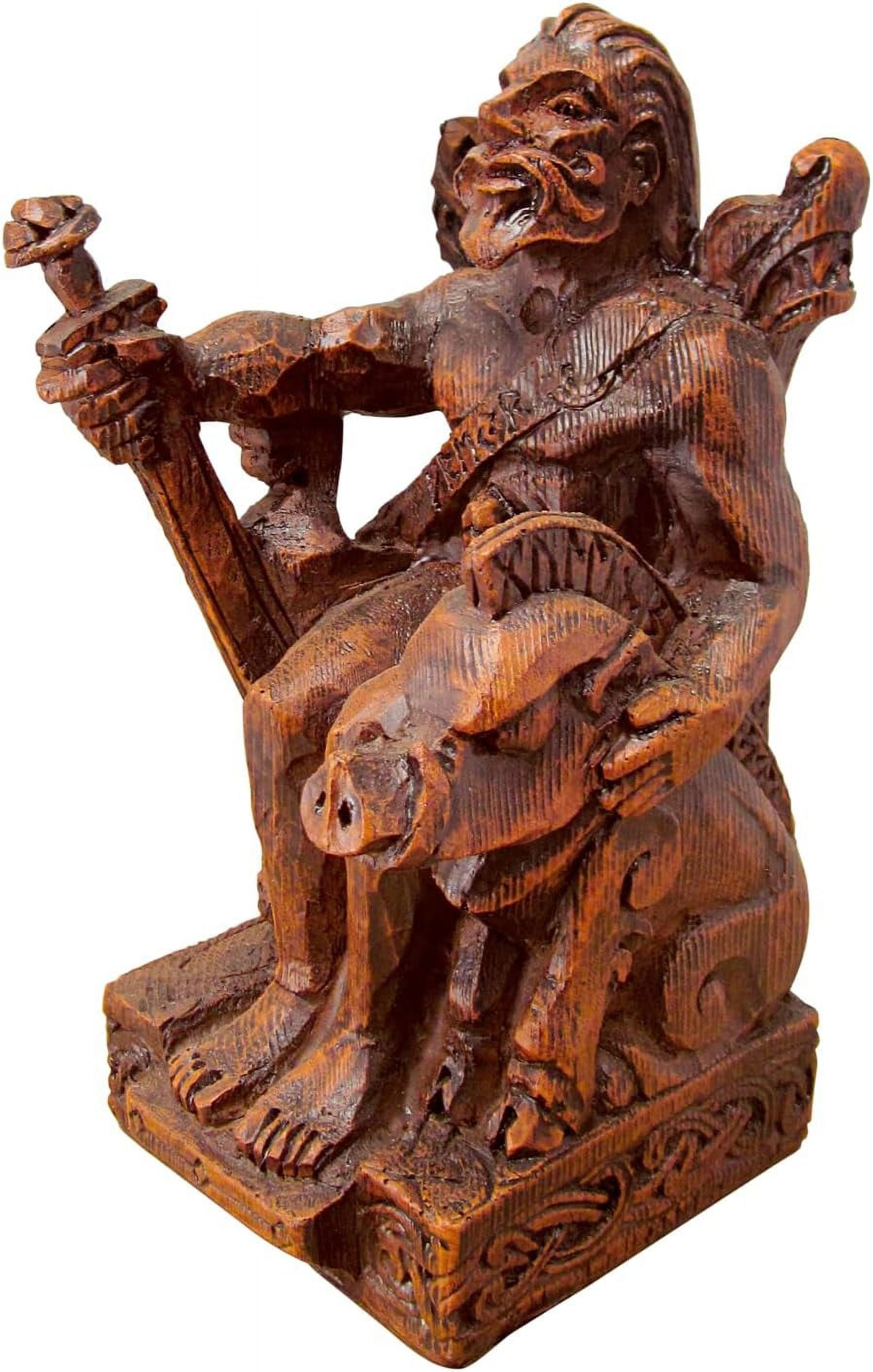Freyr Statue Norse God of and The Sun - Home Figure (Wood Finish ...