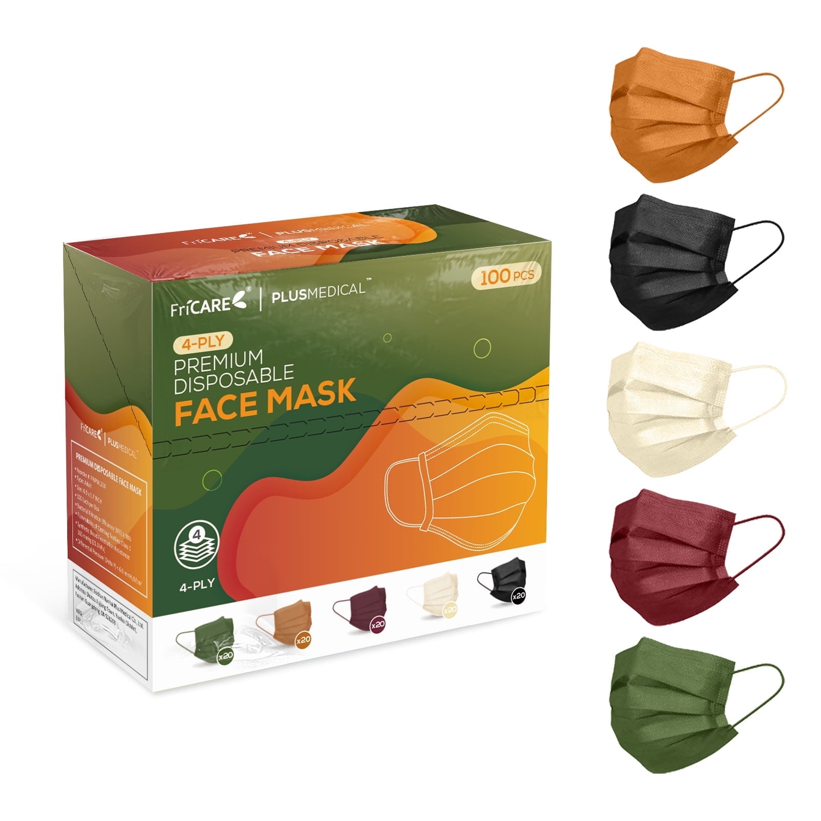 FriCARE Face Mask Disposable for Adults, 4 Ply ASTM Level 3 Masks ...