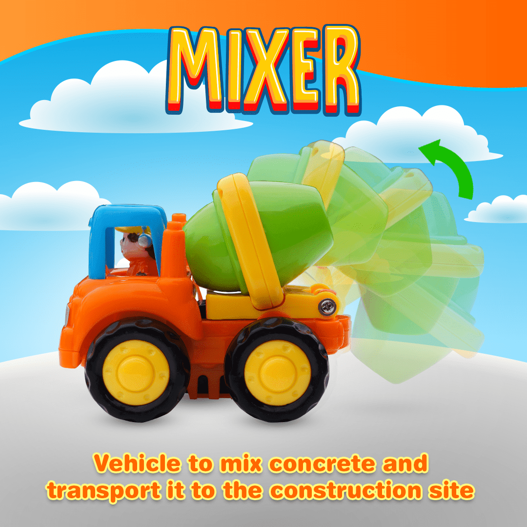 Friction Powered Cars Push and Go Toys Car Construction Vehicles ...