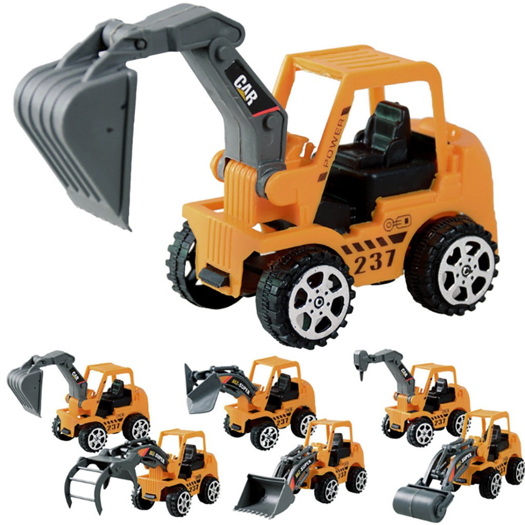Friction Powered Construction Vehicle Toy Set 6 Pcs Educational Play ...