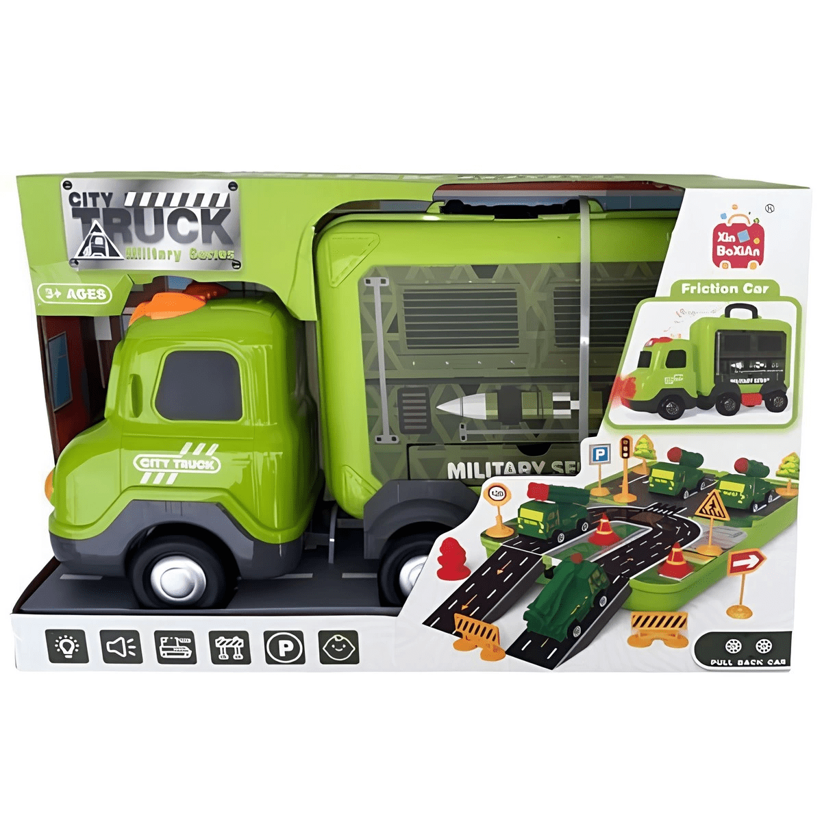 Friction-Powered Military Vehicle Set with Lights and Music - Cars ...