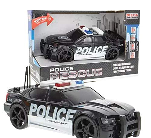 Friction Powered Police Car Toy Rescue Vehicle with Lights and Siren ...