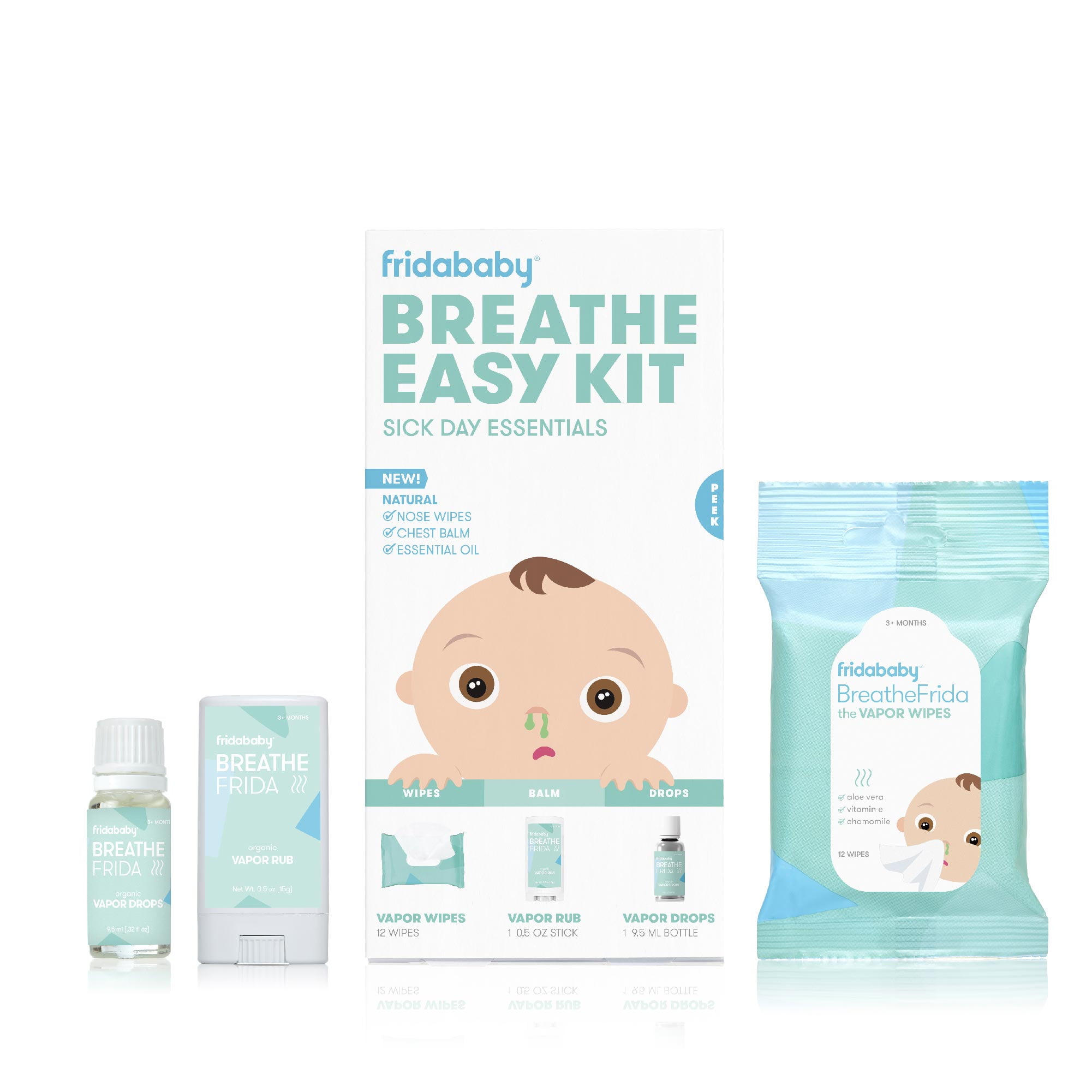 Frida Baby Breathe Easy Sick Day Essentials Kit, 3pk - Walmart.com