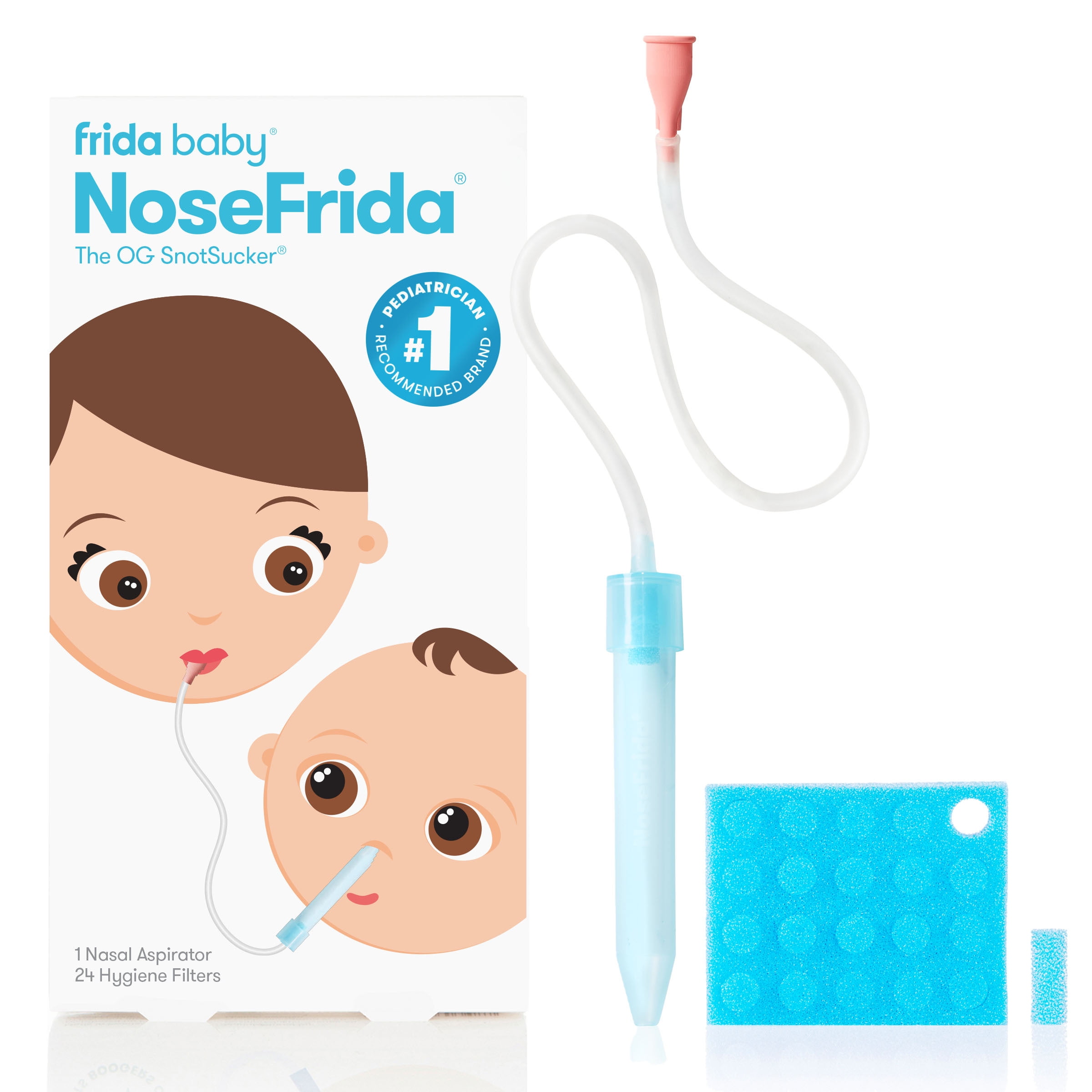 Frida Baby Nasal Aspirator NoseFrida the Snotsucker with 24 Extra ...