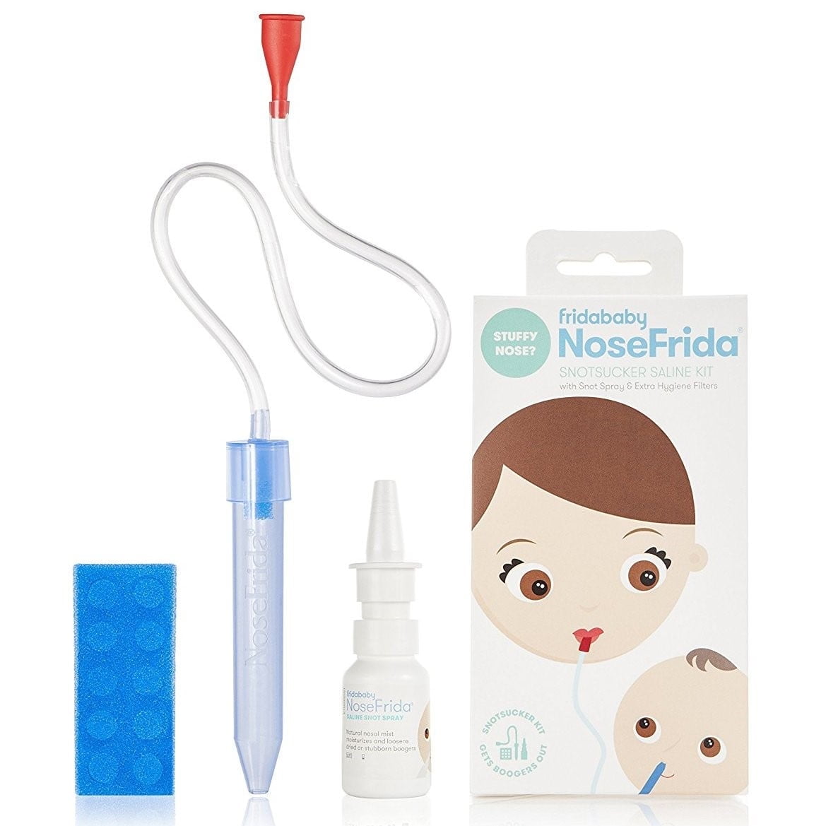 Frida Baby NoseFrida the Snotsucker Kit with Saline Nasal Spray and ...