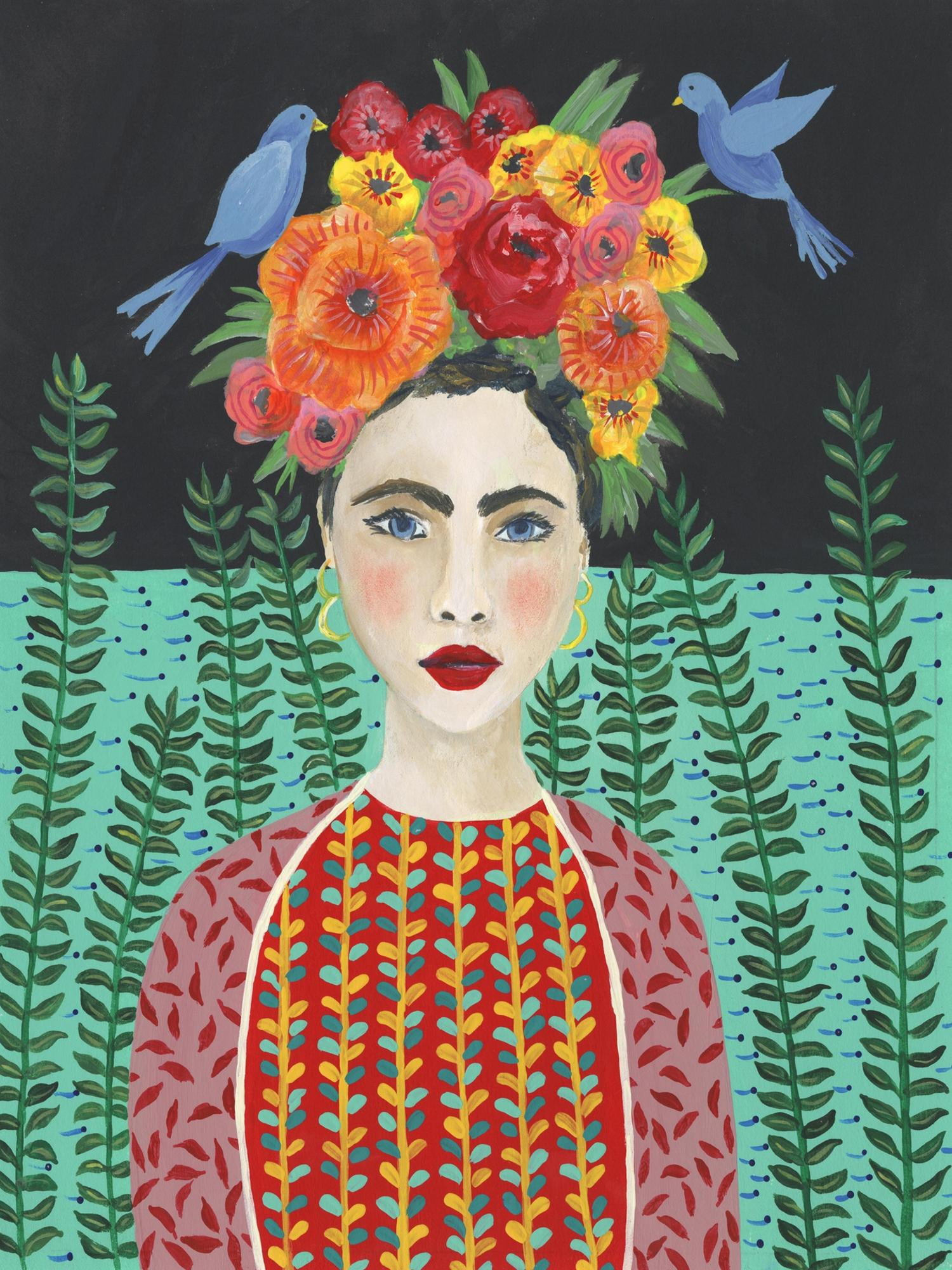 Art.com Frida Headdress II Art Print by Regina Moore, 24" x 32 ...