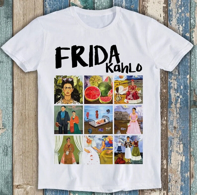 Frida Kahlo Artworks Paints Collage Limited Edition Funny Gift Tee T ...