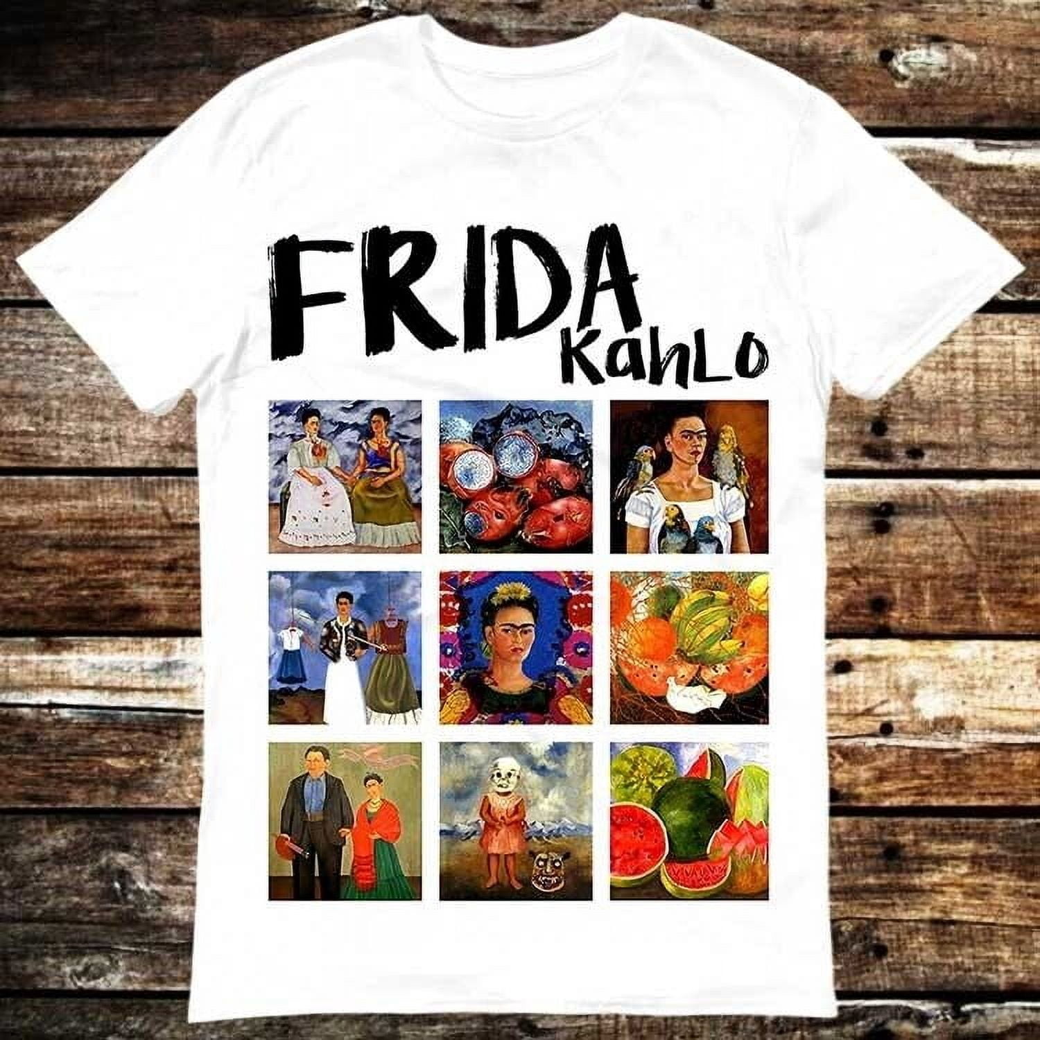Frida Kahlo Artworks Paints Collage T Shirt 6180 - Walmart.com