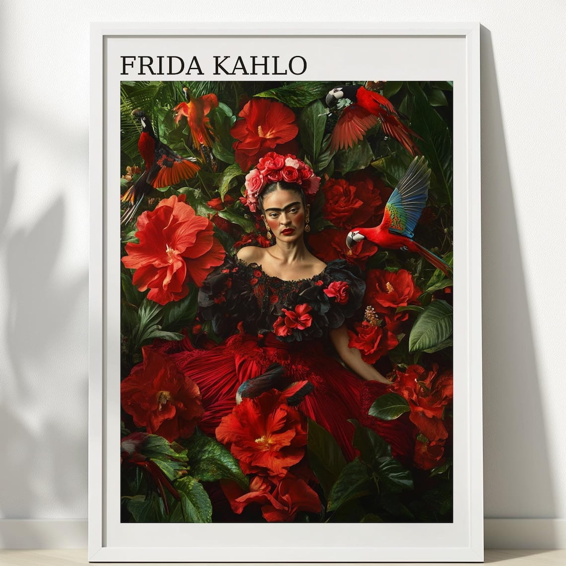 Frida Kahlo Birds And Flowers Poster, Frida Kahlos Print, Mexican Art ...