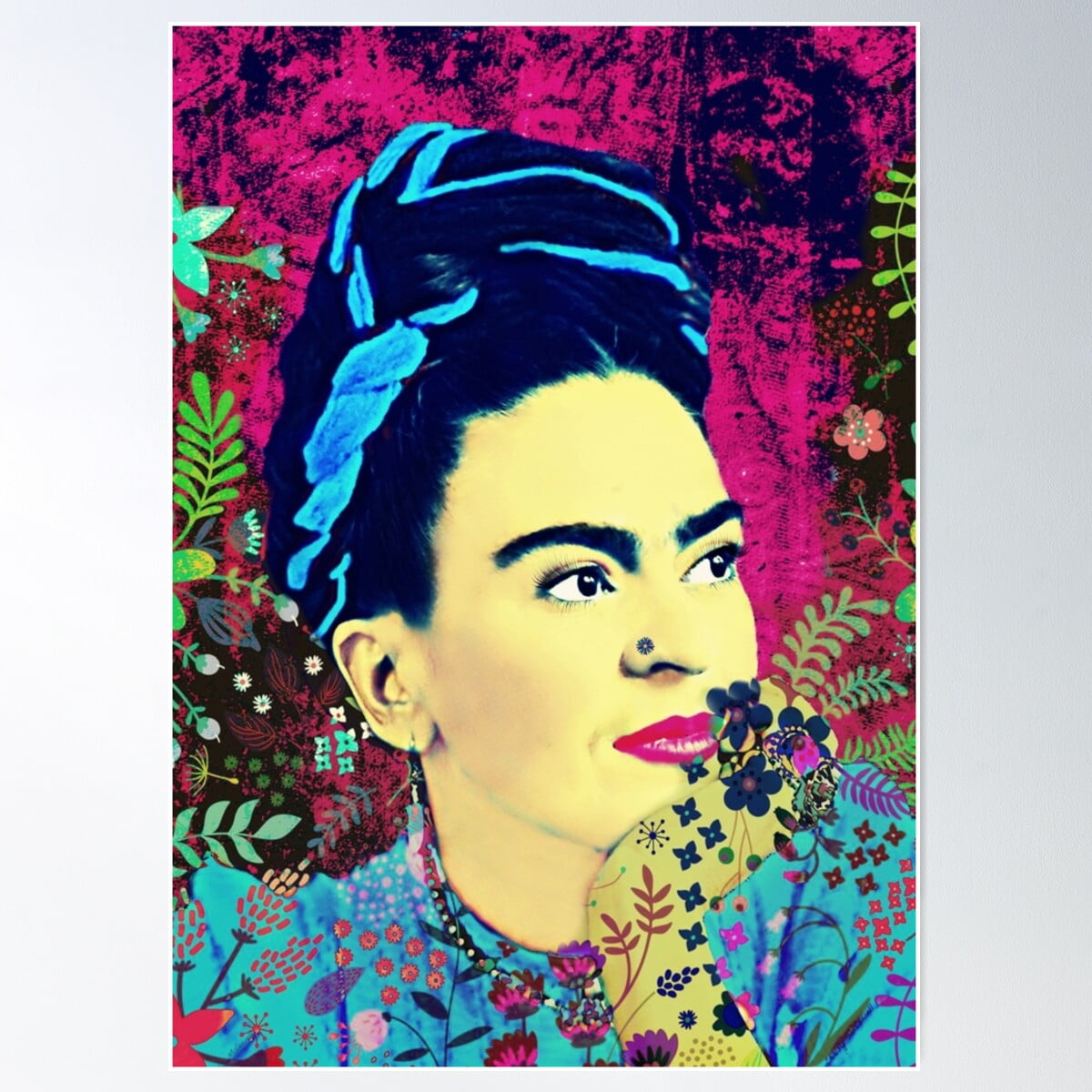 Frida Kahlo Floral Art Poster Wall Art, Modern Wall Decor For Living ...