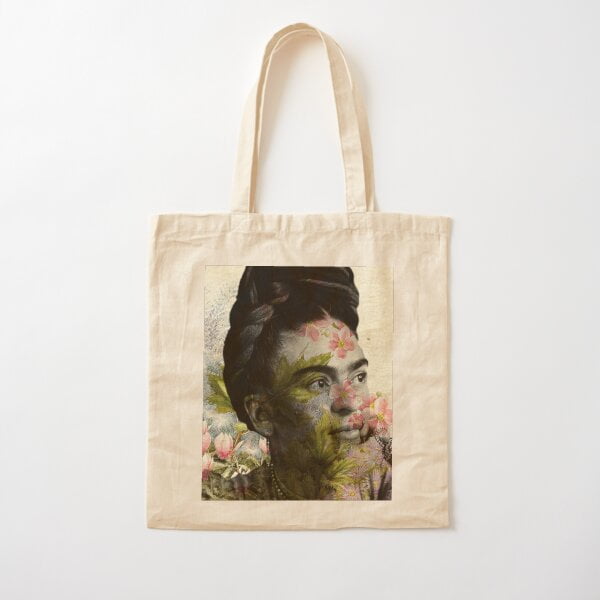 Frida, Kahlo, Flowers, Fiore, Fleurs, Fleur, Frida Kahlo Canvas Tote Bag, Family Gift For Mother ...