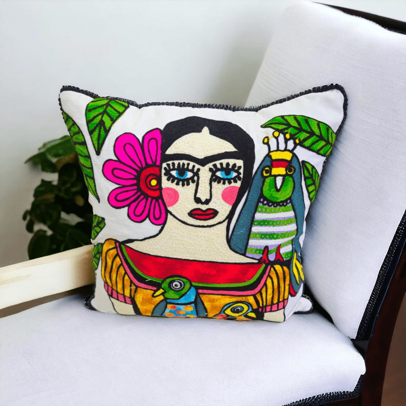 Frida Kahlo-Inspired Makeup Pouch Bold and Artistic Cosmetic Bag Unique ...
