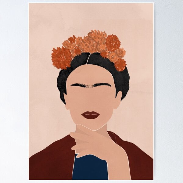 Frida Kahlo, Minimalist Feminist Poster Wall Art, Modern Wall Decor For ...