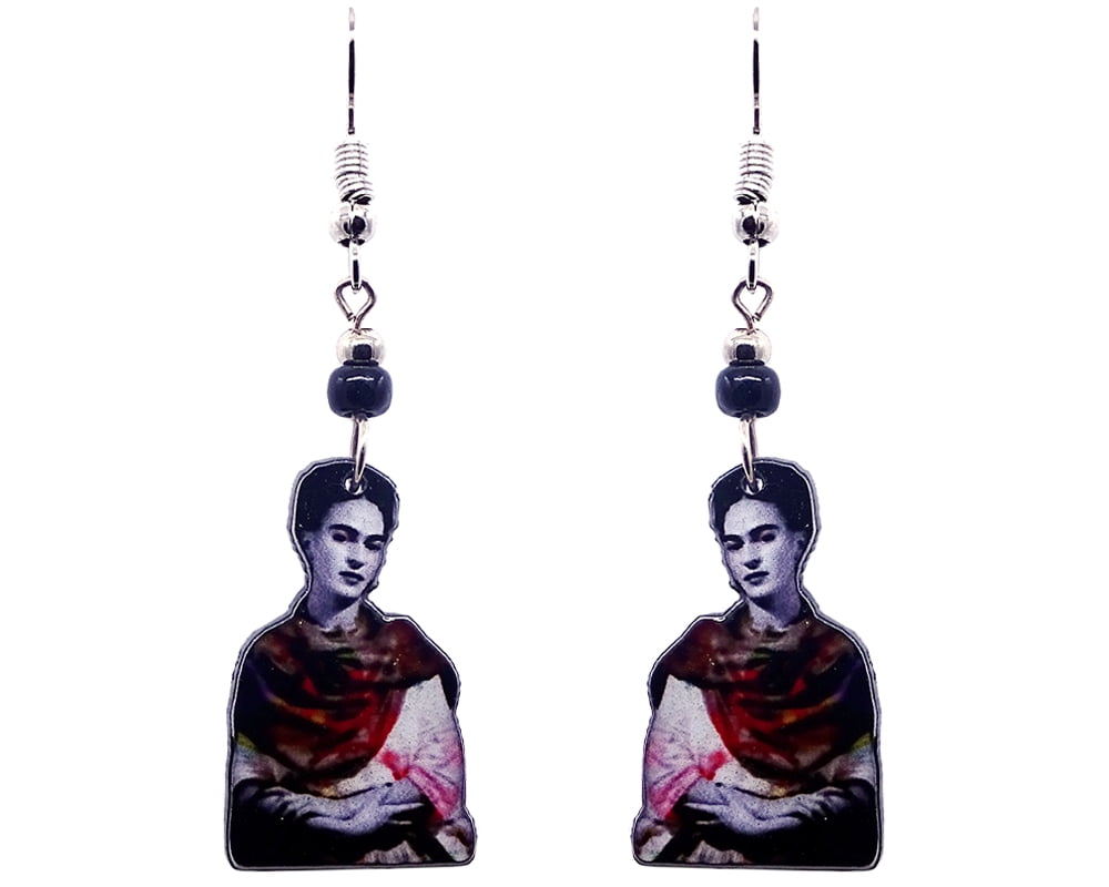 Frida Kahlo Portrait Mexican Artist Graphic Dangle Earrings - Womens ...