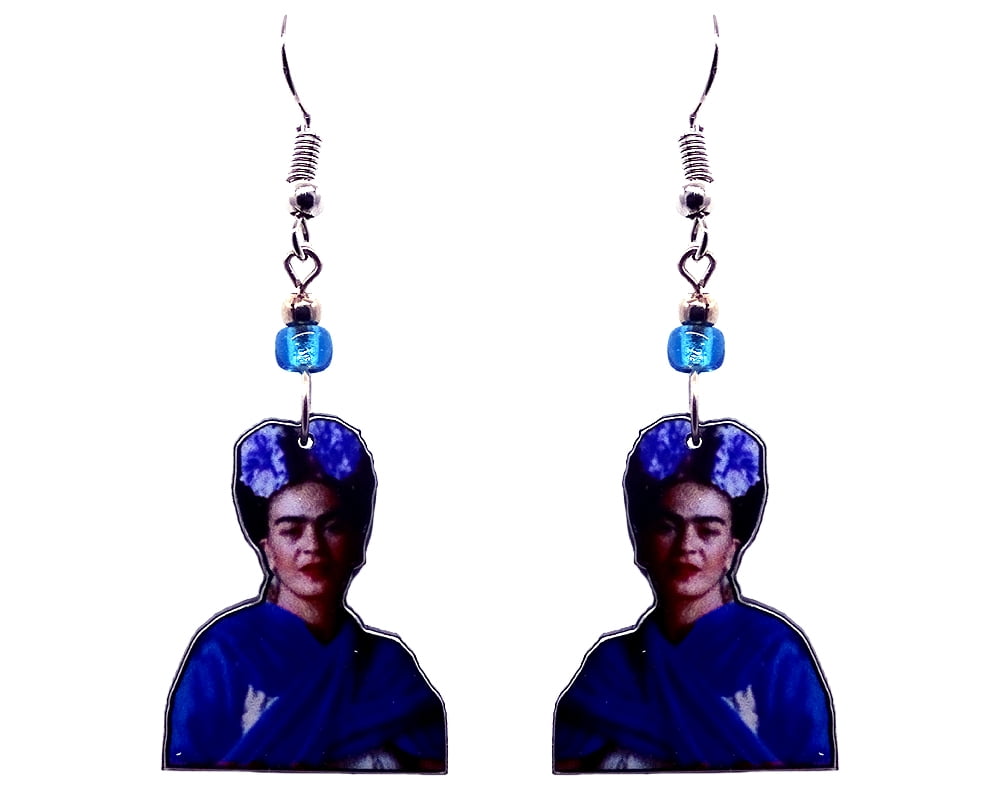 Frida Kahlo Portrait Mexican Artist Graphic Dangle Earrings - Womens ...