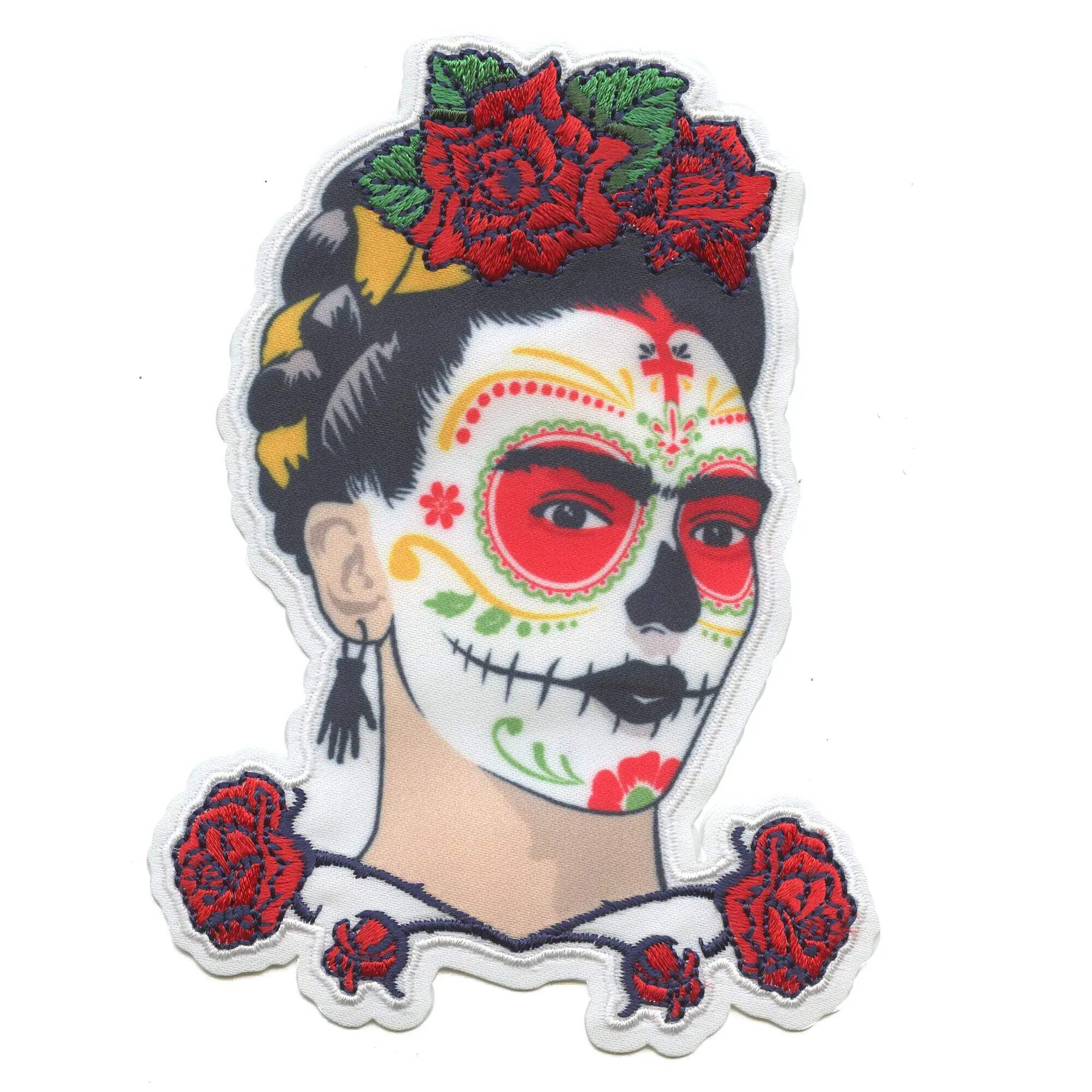 Frida Kahlo Portrait Patch Dia De Los Muertos Sublimated Embroidered ...