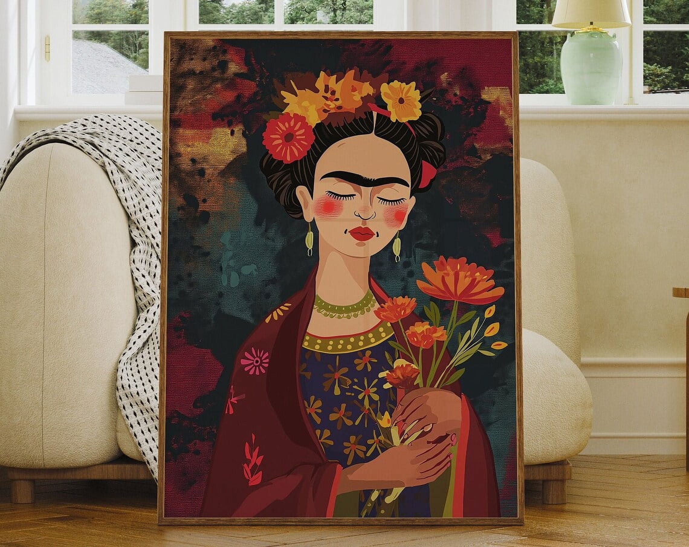 Frida Kahlo Unique Cartoon Portrait, , Mexican Art, Frida Khalo, Frida ...