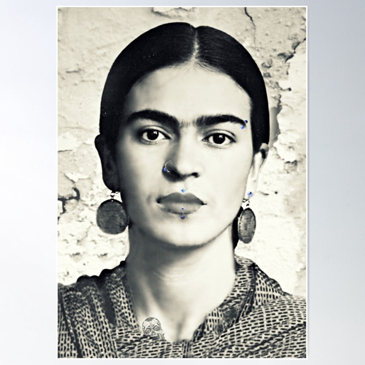 Frida Kahlo With Facial Piercings Poster Wall Art, Modern Wall Decor ...