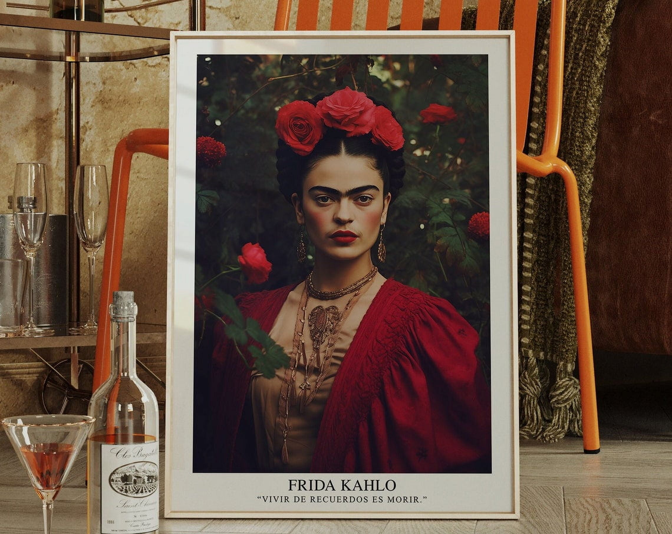 Frida Kahlos Print, Frida Kahlo Photo With Red Roses, Inspirational ...