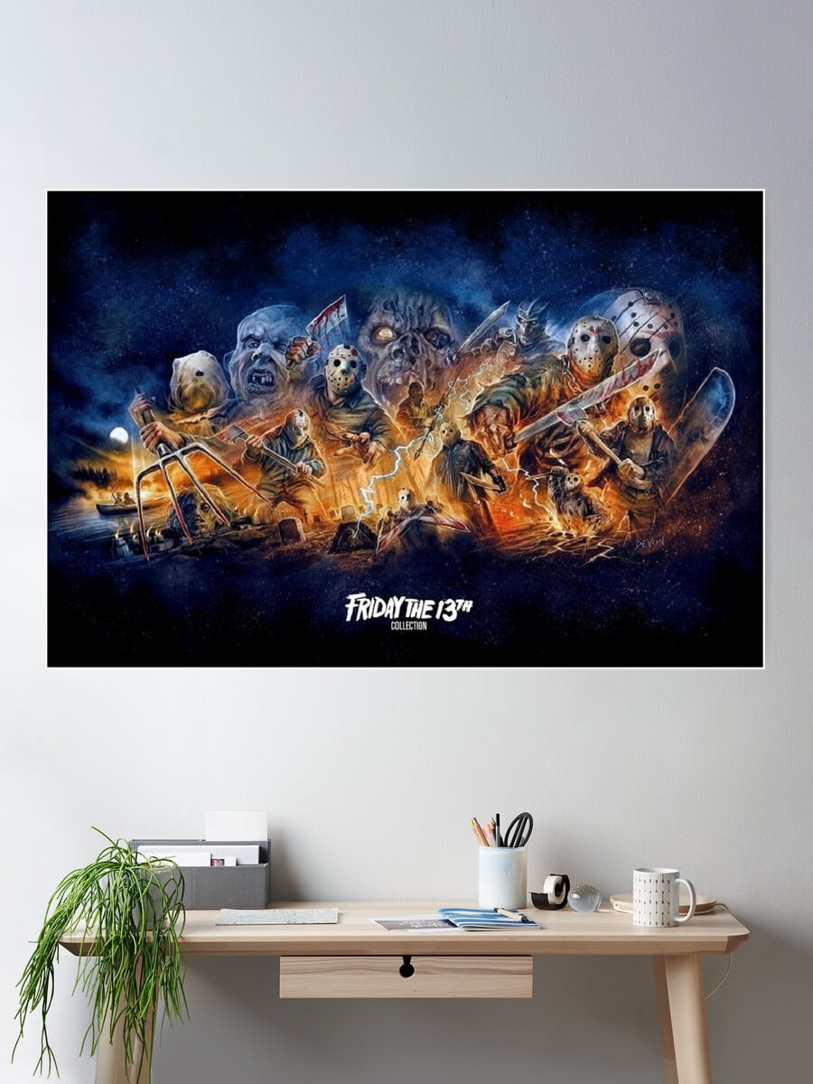 Friday 13Th Collection Art Horror Movie Jason Poster Wall Art, Modern ...