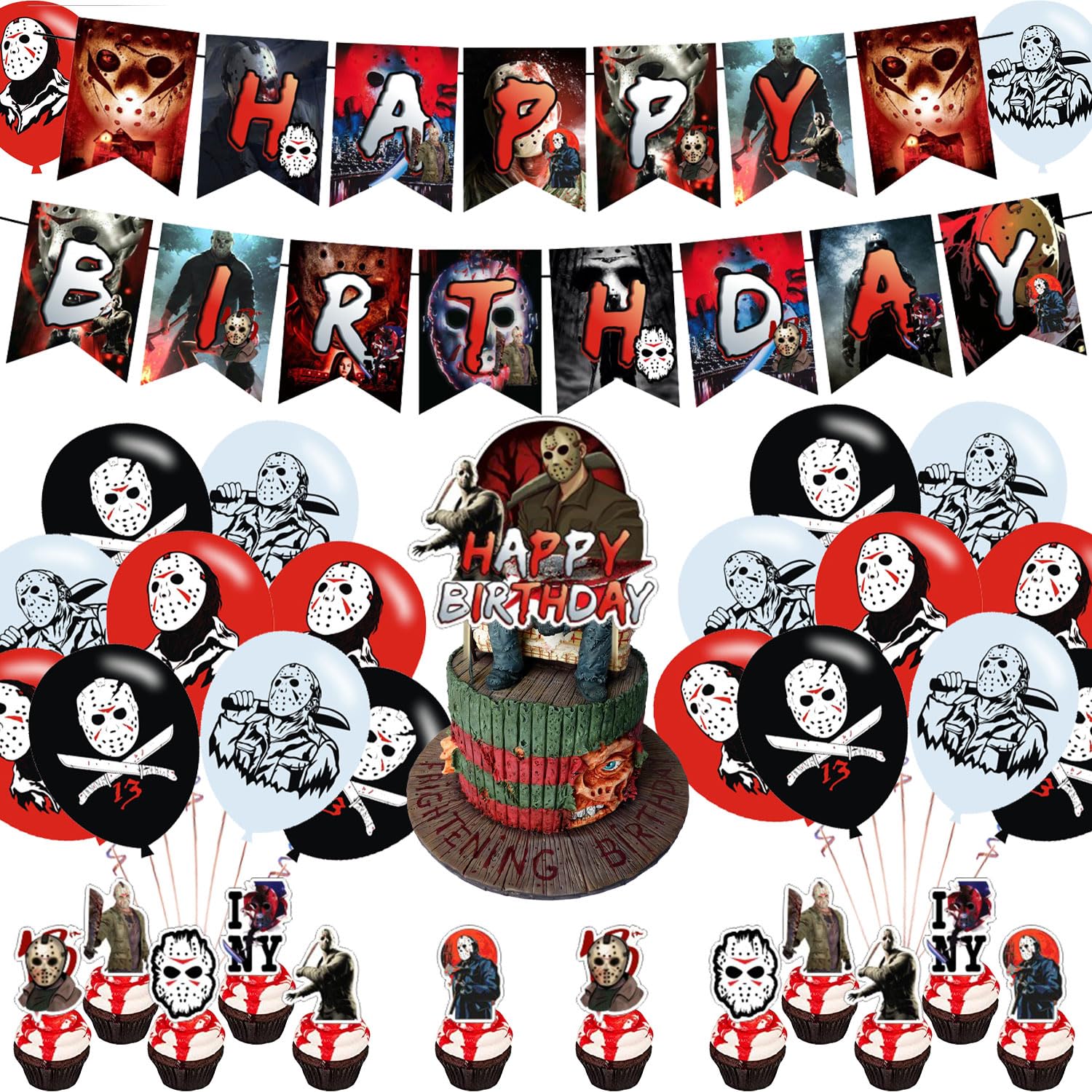 Friday The 13th Birthday Party Supplies, Horror Movie Theme Birthday ...