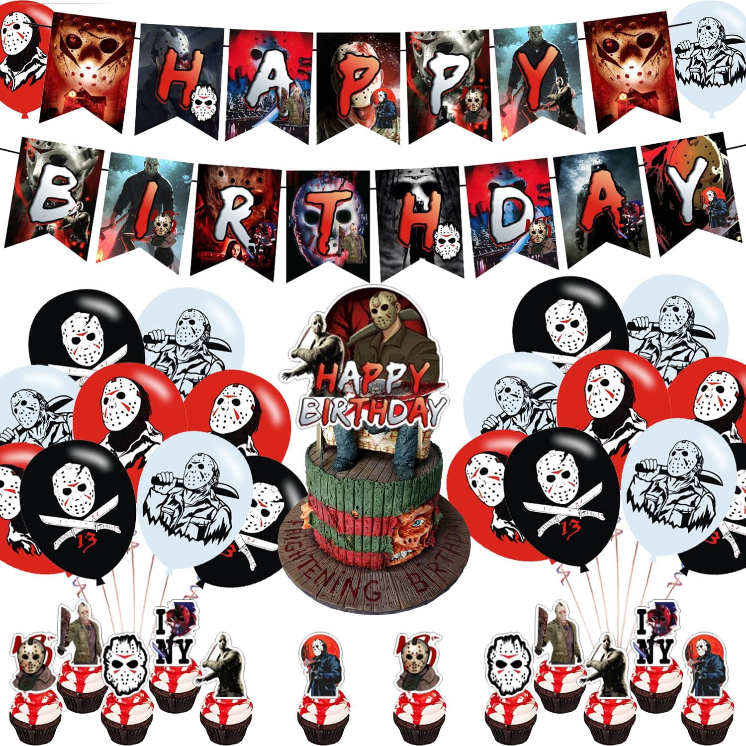 Friday The 13th Birthday Party Supplies, KKS1 Horror Movie Theme ...