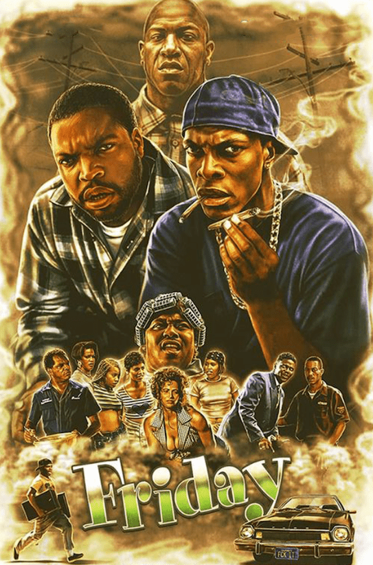 Friday (1995) 24x36 Movie Poster, Ice Cube, Comedy Classic, Rare ...