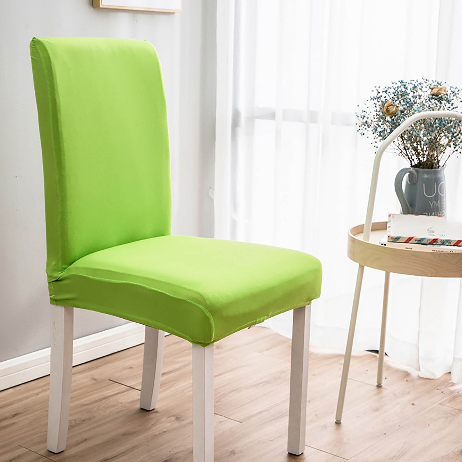 Azrian Elastic Stretchable Chair Covers with Solid Color Design,Soft ...