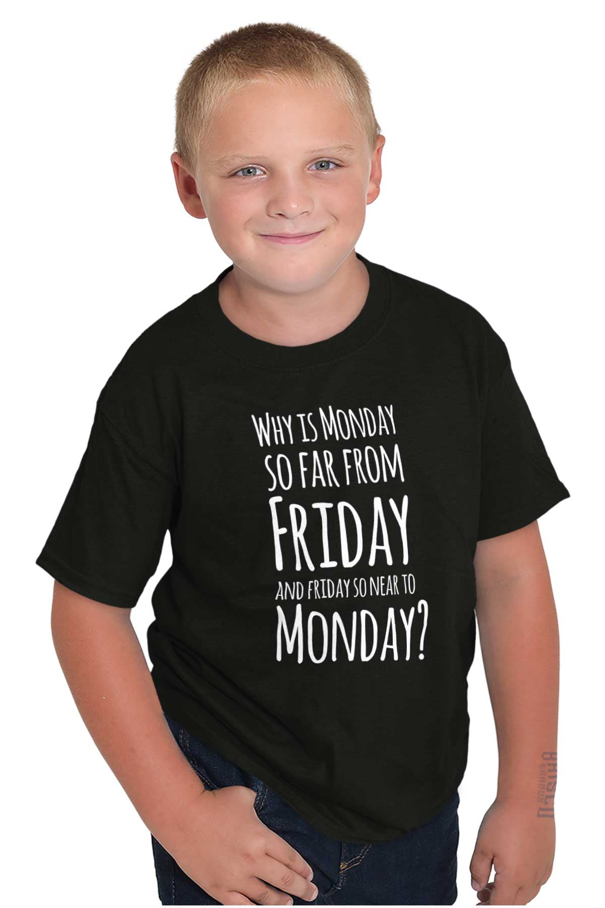 Friday Close Monday Weekend Vibes Crewneck T Shirts Boy Girl Teen ...
