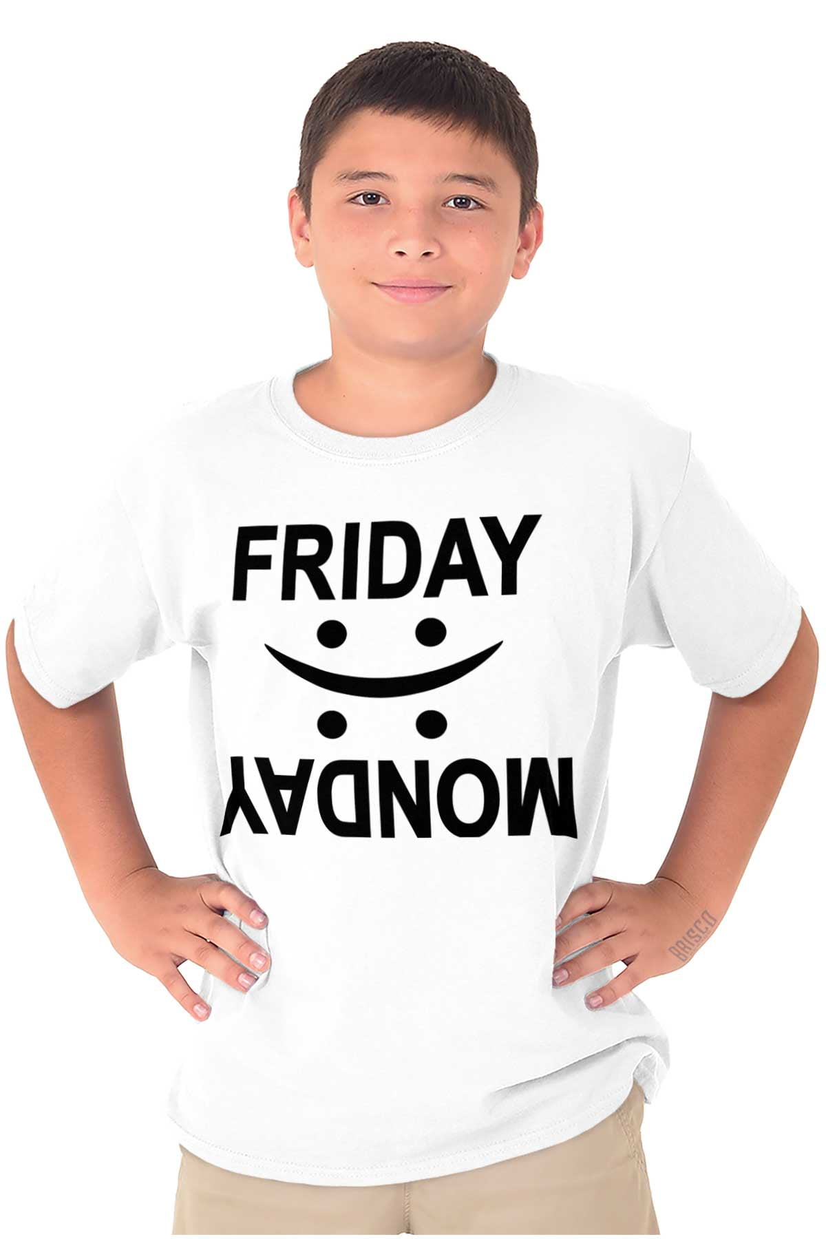 Friday Monday Happy Sad Weekend Vibes Crewneck T Shirts Boy Girl Teen ...