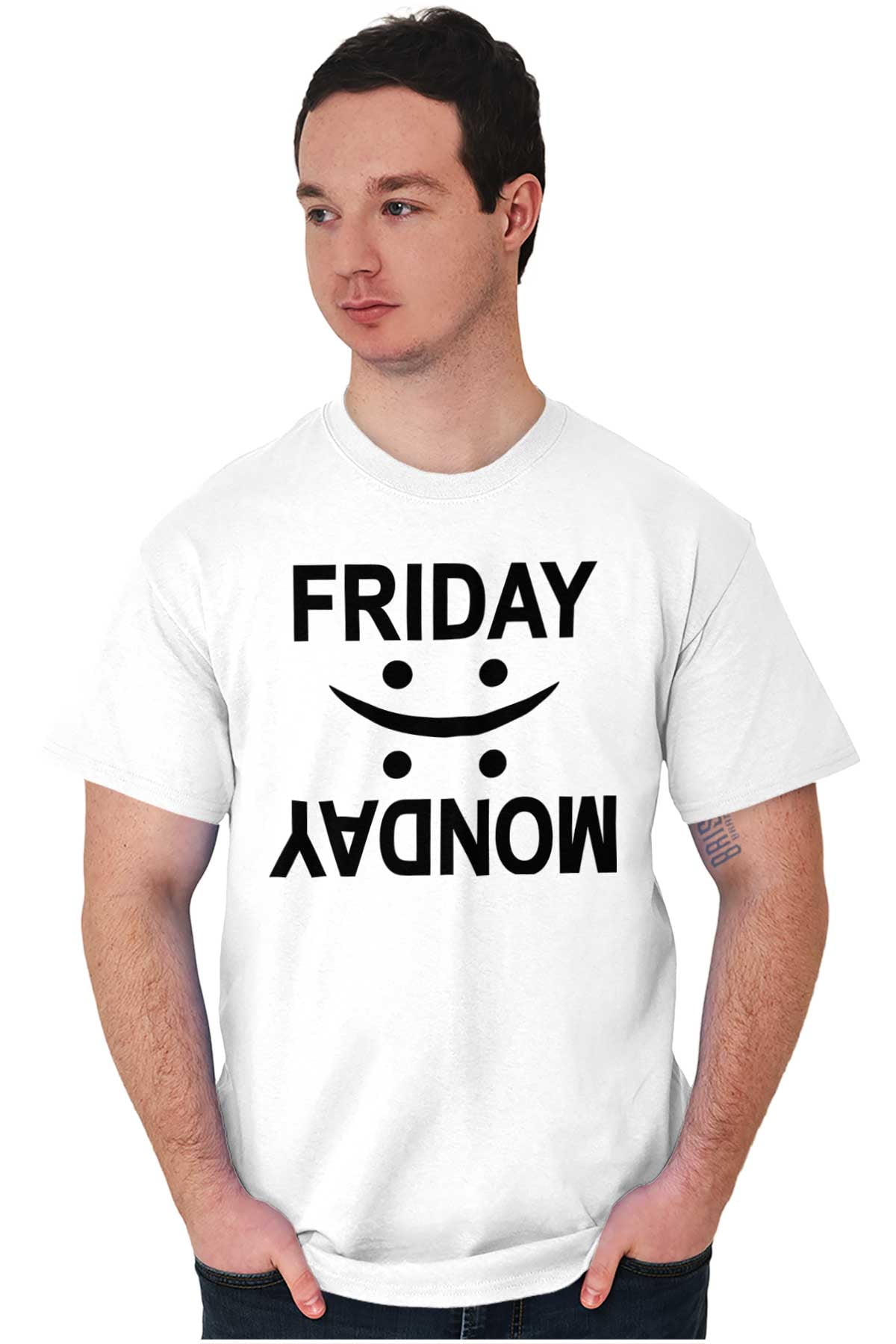 Friday Monday Happy Sad Weekend Vibes Men's Graphic T Shirt Tees Brisco ...