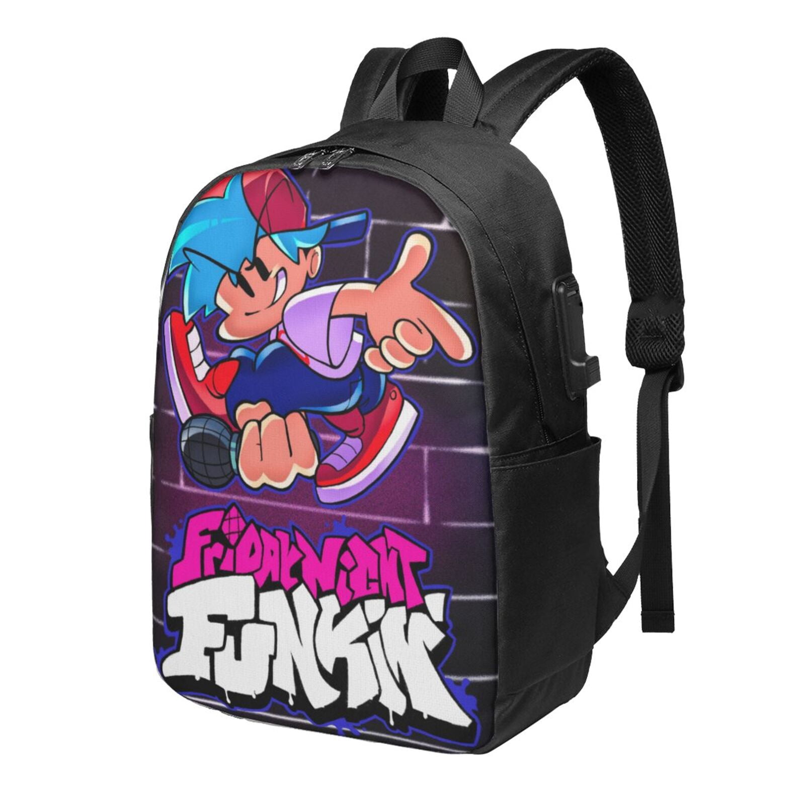 Friday Night Funkin Backpack with USB Charging Port, Travel Laptop ...