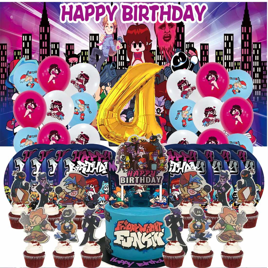 Friday Night Funkin Balloons Party Supplies 4th Decor Tableware ...