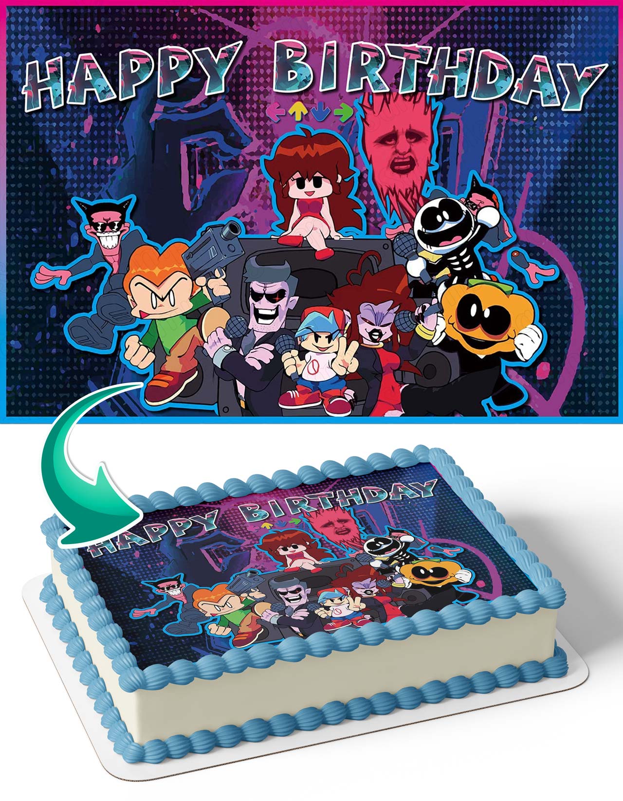 Friday Night Funkin Kids Edible Image Cake Topper Personalized Birthday ...