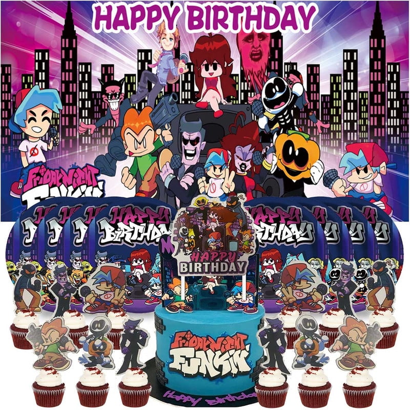 Friday Night Funkin Party Decor Decorations Plates Movie Background ...