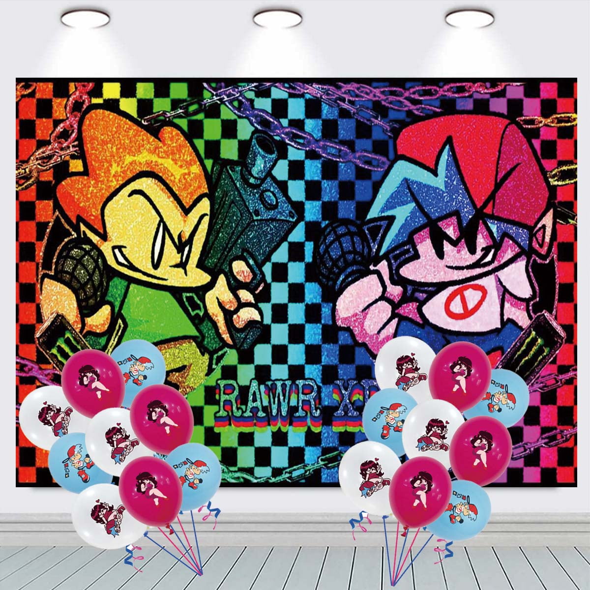 Friday Night Funkin Party Decorations Backdrop Banner Balloons ...