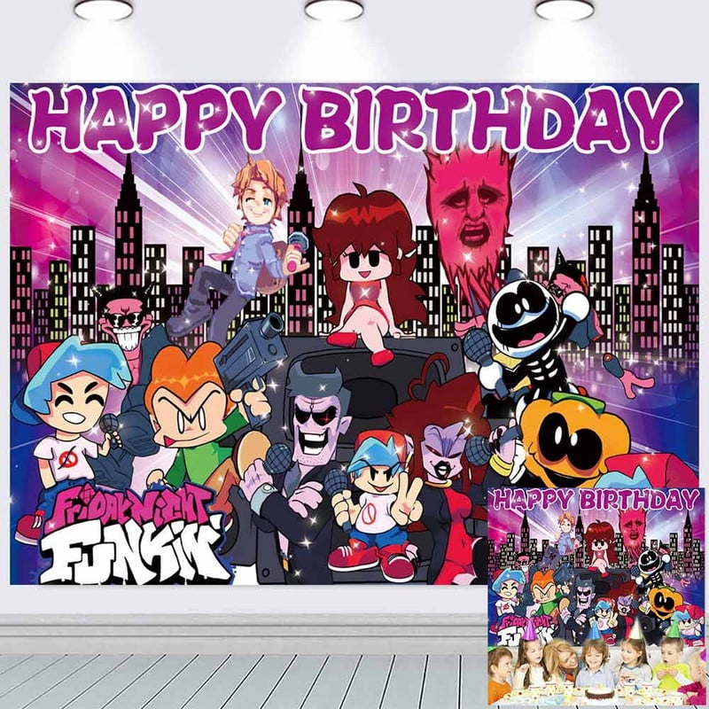 Friday Night Funkin Party Supplies Background Backdrop Taspestry Banner ...